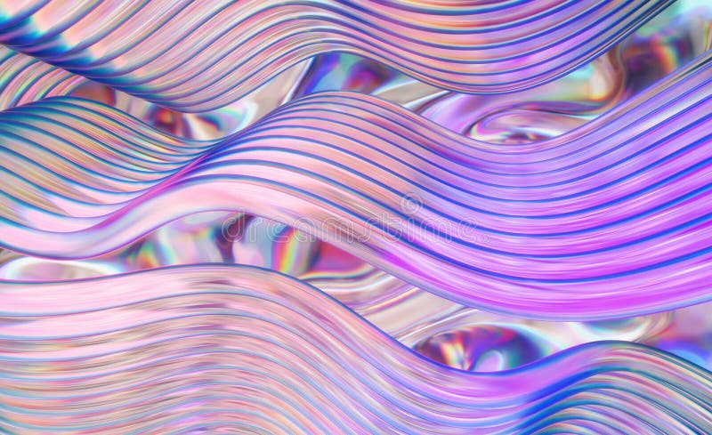 Abstract Wave with Chromatic Aberrations and Iridescence Effect Stock ...