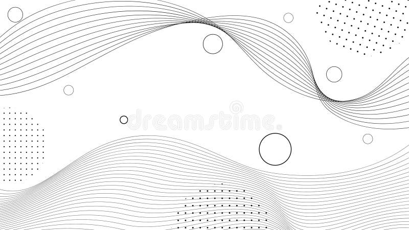 Abstract Wave and Circle Background. Futuristic Wavy Geometric Shape ...