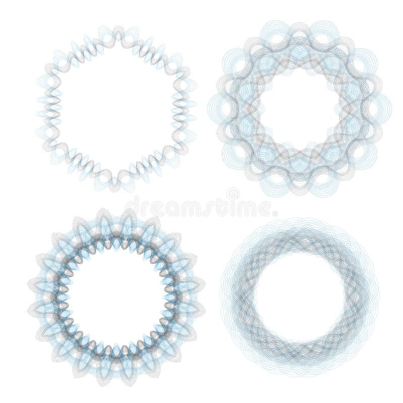 Abstract Wave Circle Frames Stock Vector - Illustration of engraving ...