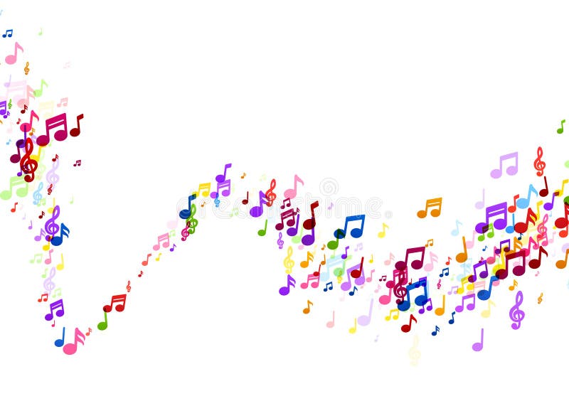 Abstract Wave of Colorful Musical Notes Stock Vector - Illustration of ...