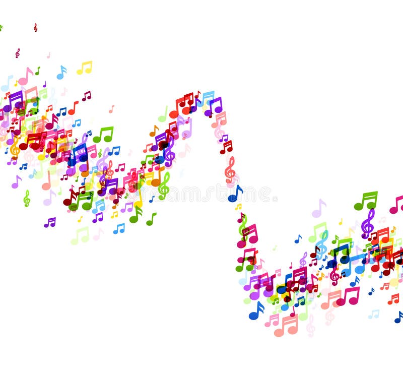 Abstract Wave of Colorful Musical Notes Stock Vector - Illustration of ...