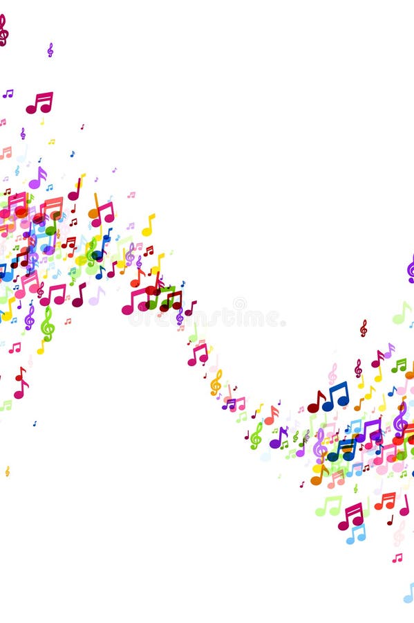 Abstract Wave of Colorful Musical Notes Stock Vector - Illustration of ...