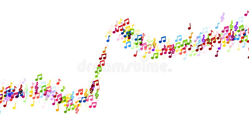 Abstract Wave of Colorful Musical Notes Stock Vector - Illustration of ...