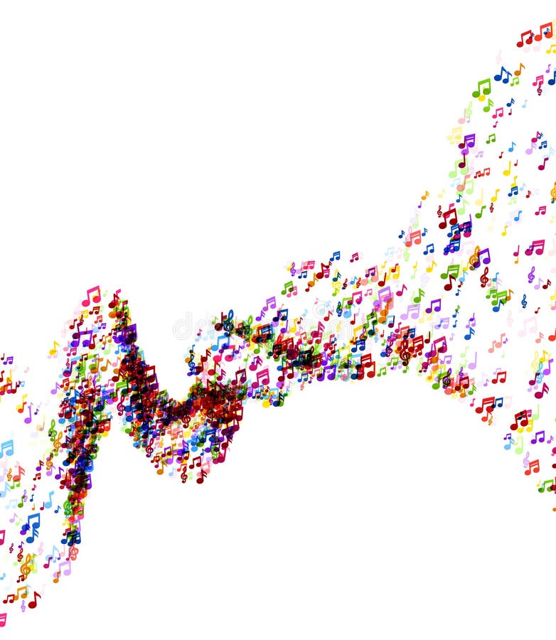 Abstract Wave of Colorful Musical Notes Stock Vector - Illustration of ...