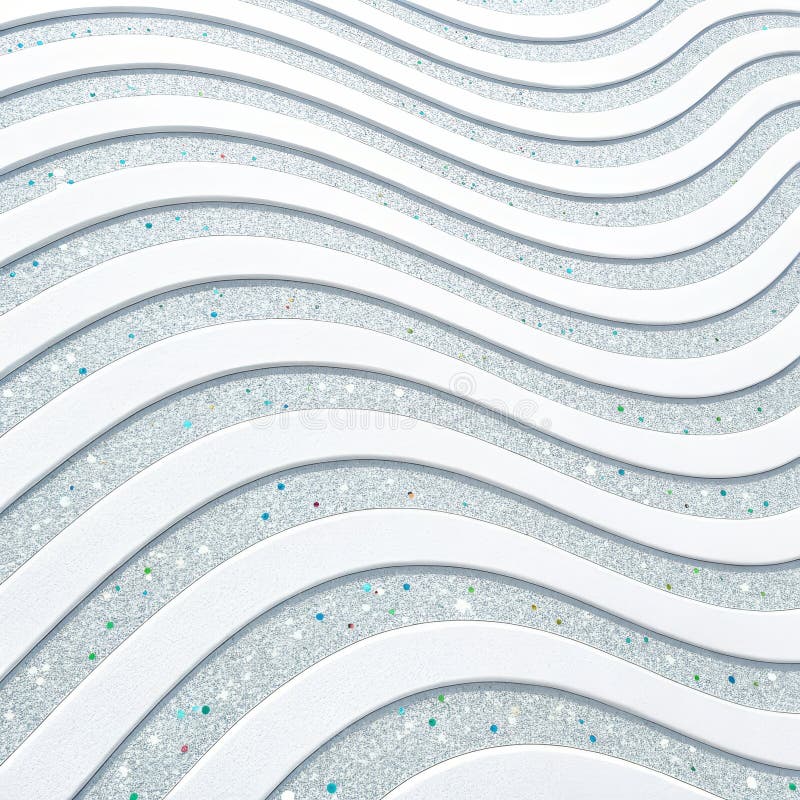Abstract Wave Composition White Curves, Glitter Texture, Modern Design ...