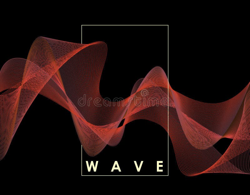 Wave with Connected Lines and Dots. Glowing Grid. Connection Structure ...