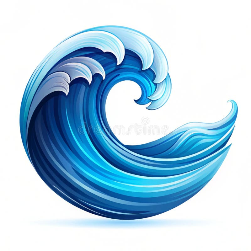 Abstract Wave Crest Symbolizing Power and Fluidity Stock Illustration ...