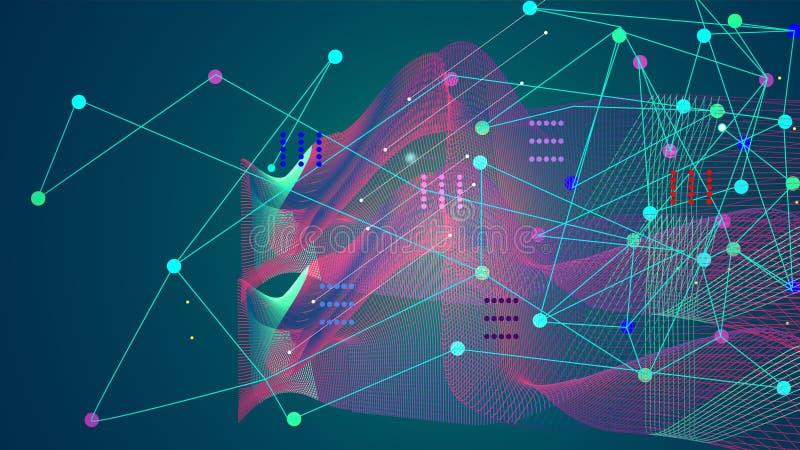 Abstract Wave Design Background Connecting Line Pattern Graphics Stock ...