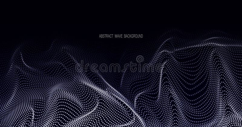 Abstract Wave Design Element Array of Glowing Dots Wave Shape Floating ...