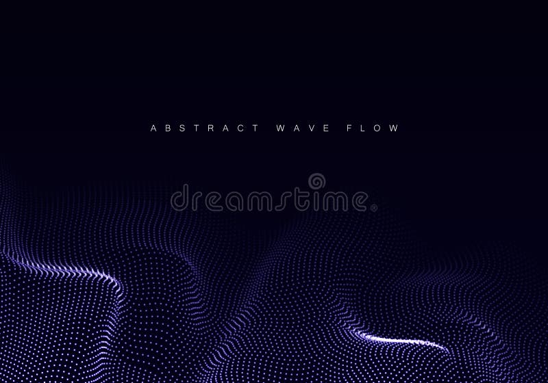 Abstract Wave Design Element Array of Glowing Dots Wave Shape Floating ...