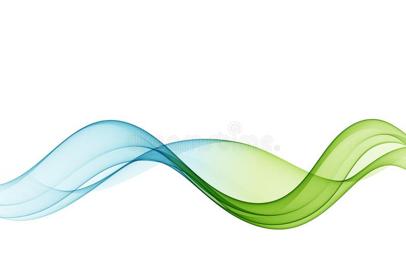 Abstract Wave Design Element, Blue-green Lines. Transparent Wave ...