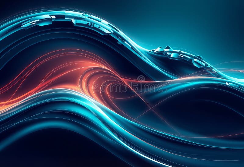 Abstract Wave Design in a Futuristic and Sci Fi Inspired Style Stock ...