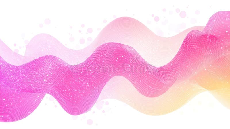 Abstract Wave Design with Pink and Yellow Gradients and Sparkles Stock ...