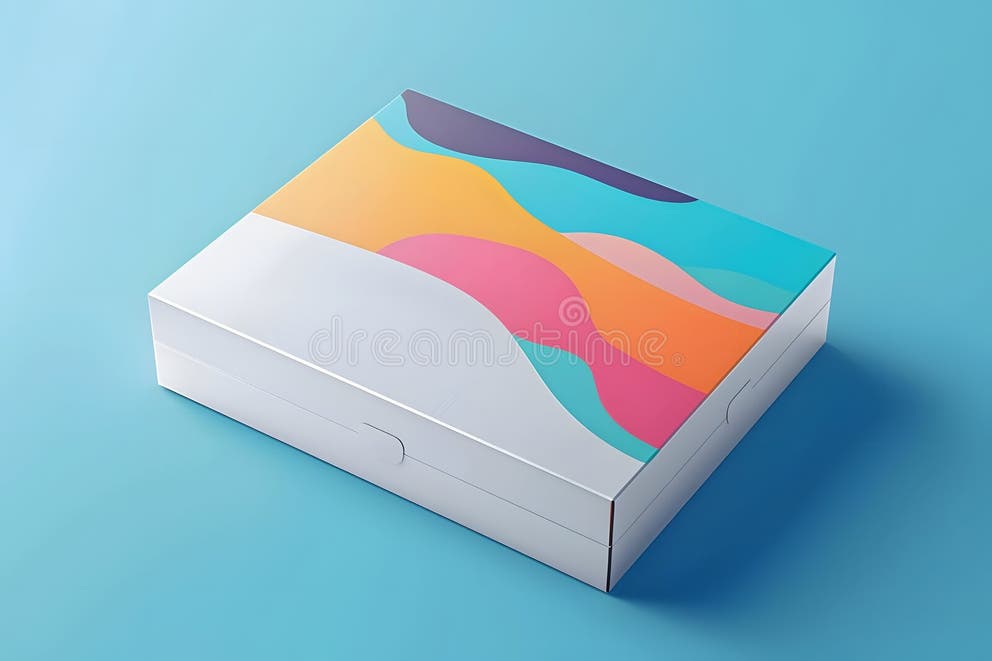 Abstract Wave Design on a Rectangular Box, a Colorful Packaging Design ...