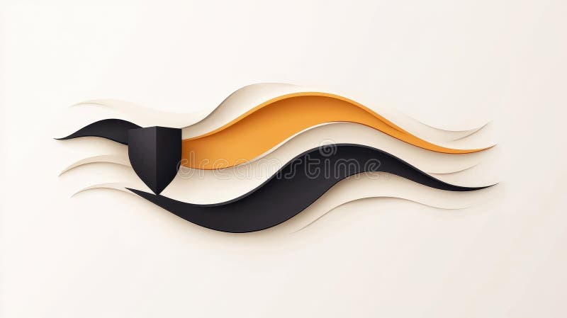 Abstract Wave Design with Shield Element in Modern Color Palette on ...
