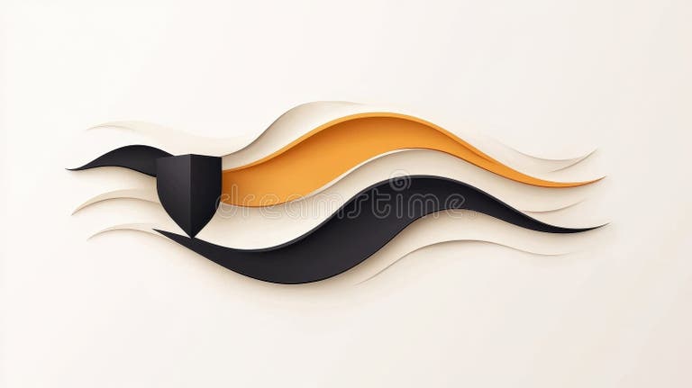 Abstract Wave Design with Shield Element in Modern Color Palette on ...
