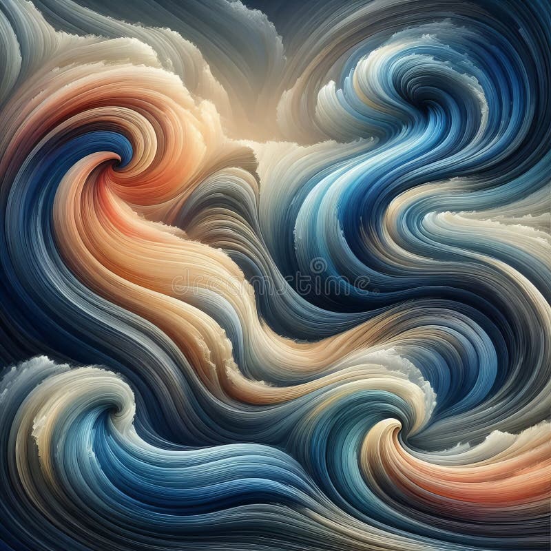 Abstract Wave Design with a Textured, Painterly Effect, Photor Stock ...