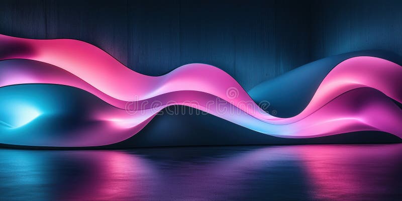 Abstract Wave Design with Vibrant Pink and Blue Colors in Modern ...