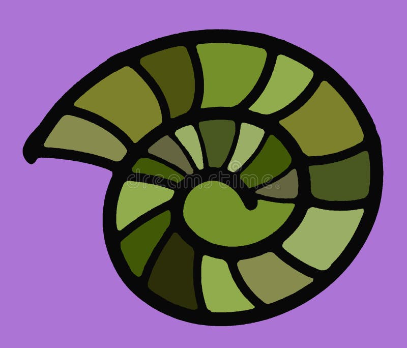 Abstract and Contemporary Digital Art Ammonite Fossil Design Stock ...