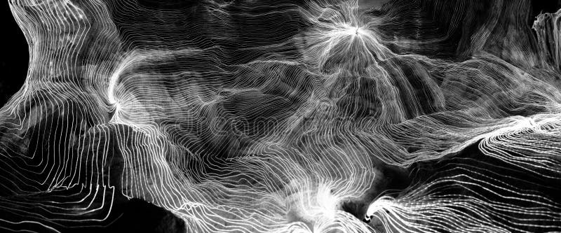 Abstract Wave of Digital Weave Lines Connecting Network Dots and Dark ...