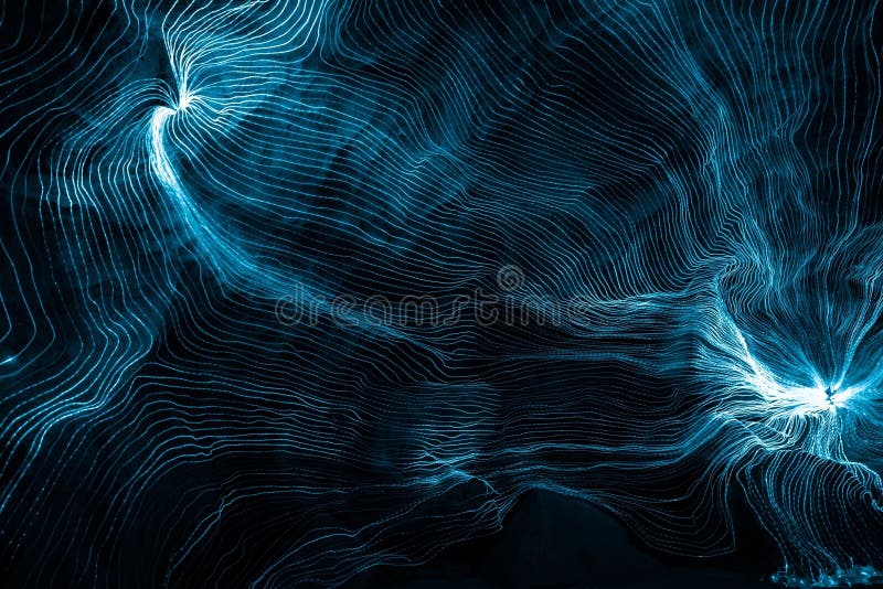 Abstract Wave of Digital Weave Lines Connecting Network Dots and Dark ...