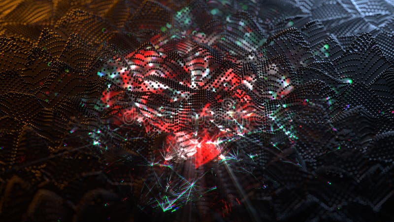 Glitch Wave Function Visualization 3D Render Illustration Stock ...