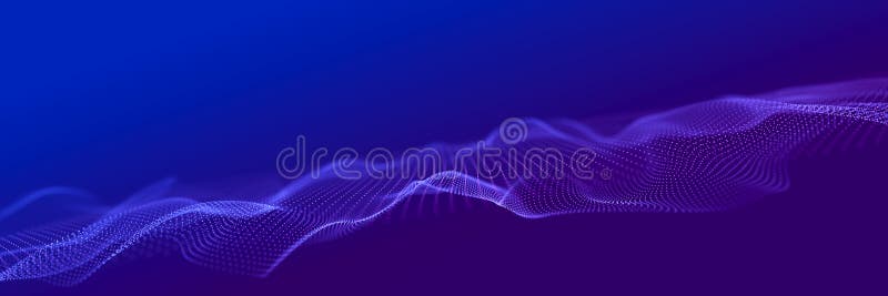 Abstract Wave of Dots in Blue and Purple Tones. Equalizer for Music. 3D ...