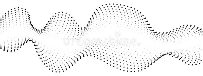 Abstract Wave with Dots. Vector Flowing Dots with Blending Halftone ...