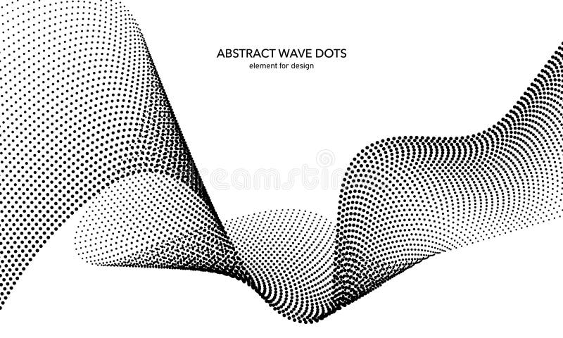Abstract Wave Dotted Element for Design. Stylized Line with Dot on Art ...