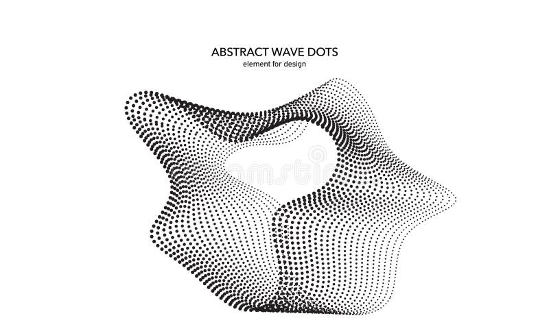 Abstract Wave Dotted Element for Design. Stylized Line with Dot on Art ...