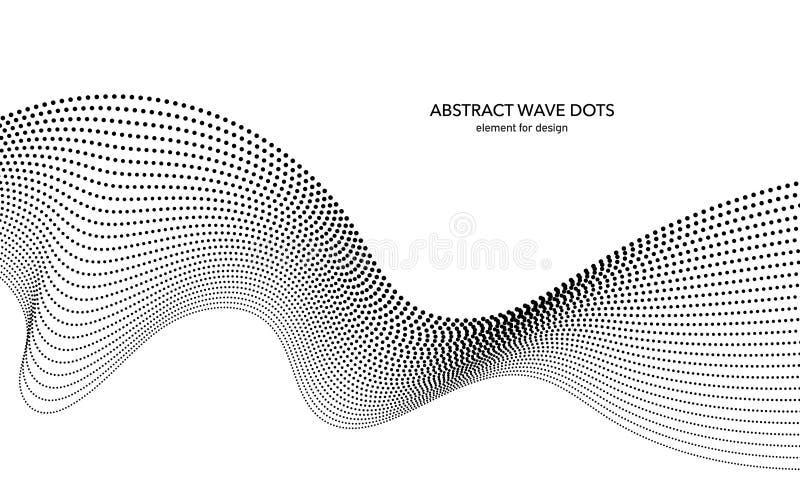 Abstract Wave Dotted Element for Design. Stylized Line with Dot on Art ...