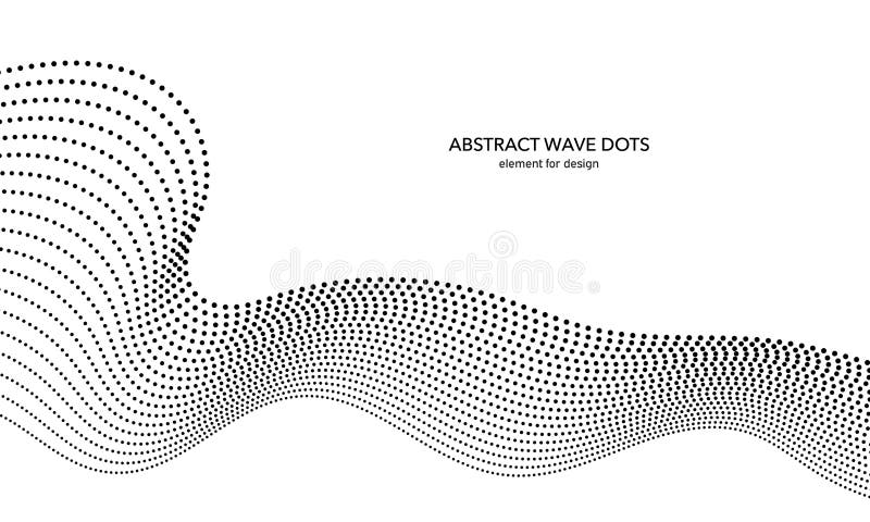 Abstract Wave Dotted Element for Design. Stylized Line with Dot on Art ...
