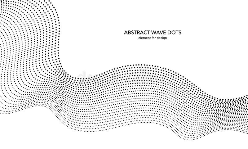 Abstract Wave Dotted Element for Design. Stylized Line with Dot on Art ...