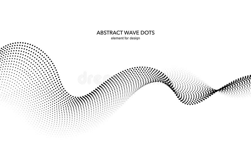 Abstract Wave Dotted Element for Design. Stylized Line with Dot on Art ...