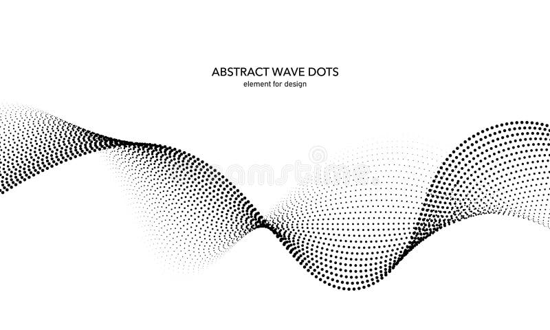 Abstract Wave Dotted Element for Design. Stylized Line with Dot on Art ...