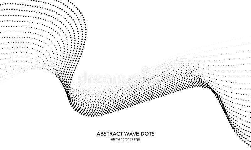 Abstract Wave Dotted Element for Design. Stylized Line with Dot on Art ...
