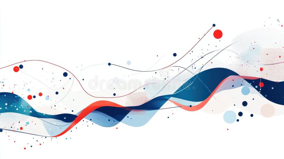 Abstract Wave with Dynamic Fluid Lines and Colorful Points for Modern ...