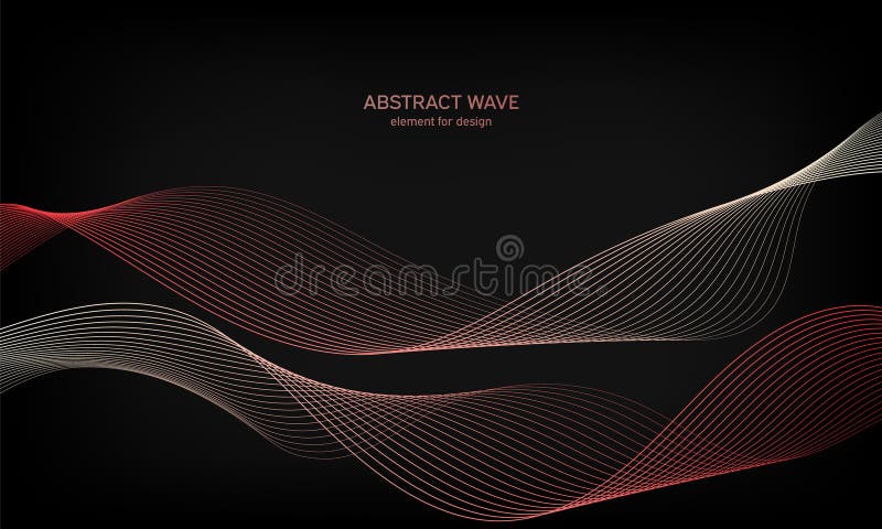 Abstract Wave Element for Design on Black Background. Colorful Gradient ...