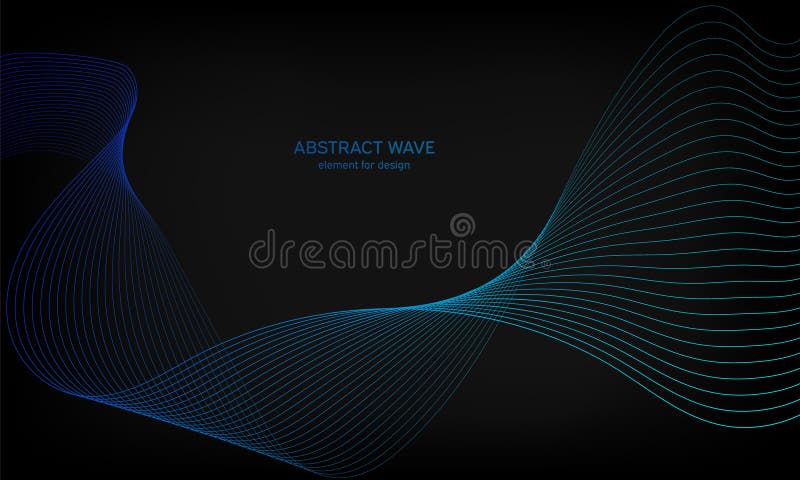 Abstract Wave Element for Design on Black Background. Colorful Gradient ...