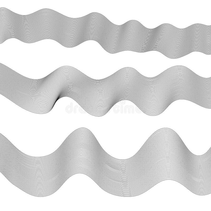 Abstract Wave Element for Design. Stylized Line Art Background. Vector ...