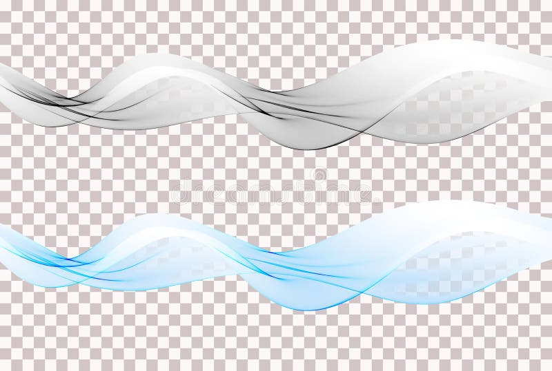 Abstract Wave Element on Transparent Background. Wavy Elements Set ...