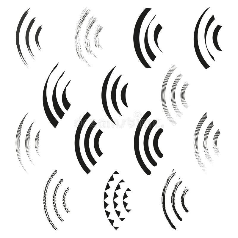 Abstract Wave Elements. Diverse Line Patterns. Curved Shapes Set ...