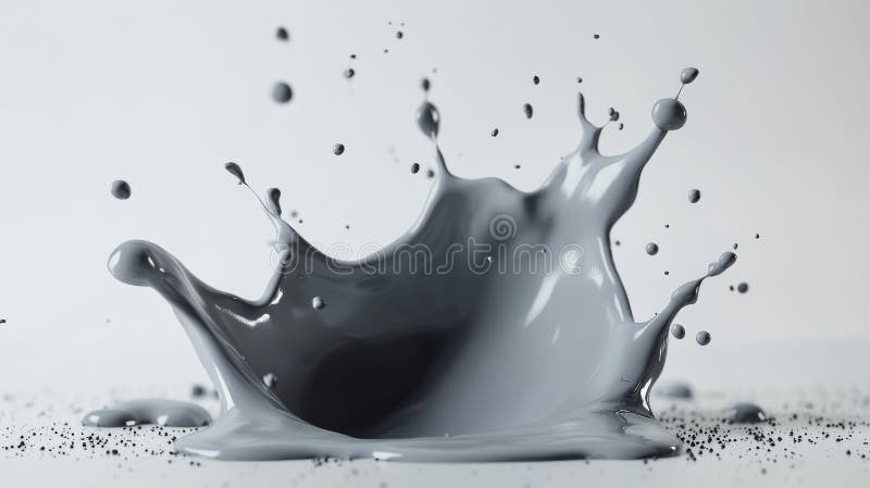 An Abstract Wave Explosion with a Splash of Silver Liquid Isolated on a ...