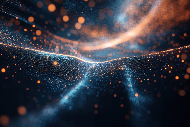 Abstract Wave of Floating Particles in Motion Stock Image - Image of ...