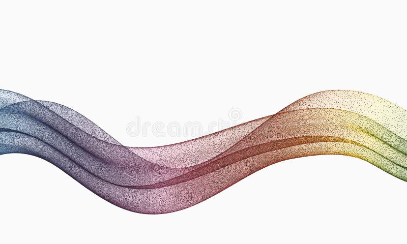 Abstract Wave Flow, Colored Line Waves Flowing Isolated on White ...