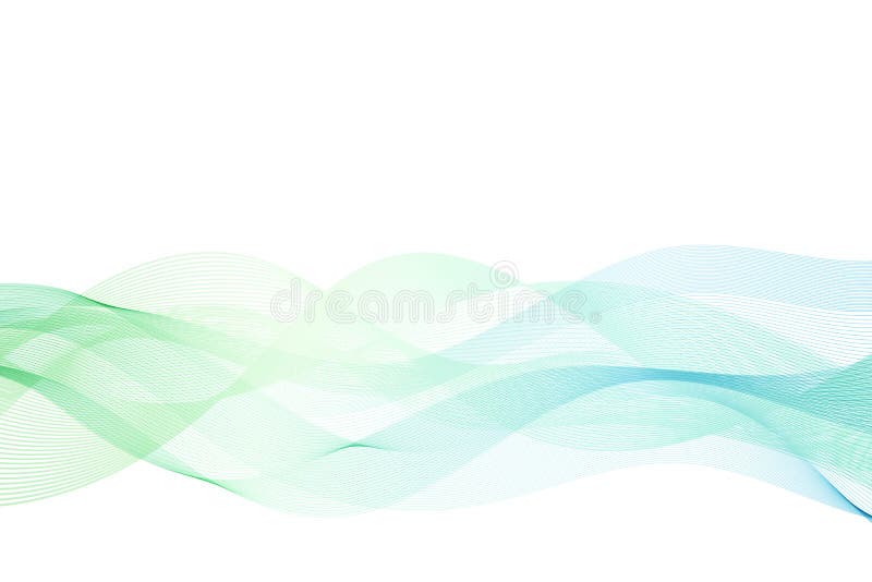Abstract Wave Flow Line Isolated on White Background. Wavy Fluid ...