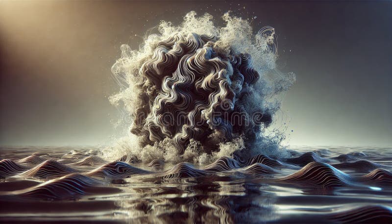 Abstract Wave Formation Against a Blurred Surface, an Imaginative ...