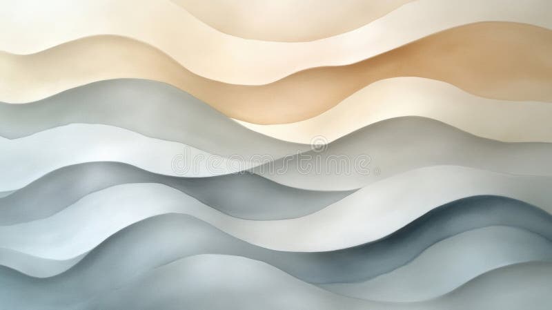Abstract Wave Forms in Soft Neutral Tones Stock Illustration ...