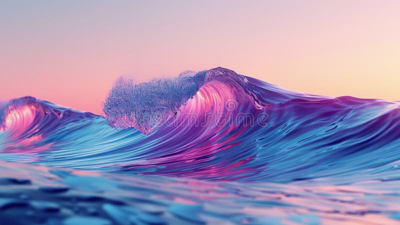 An Abstract Wave with Gradient Colors Transitioning from Blue To Pink ...