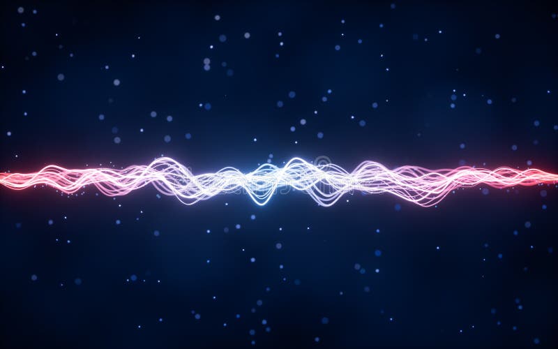 Abstract Wave Gradient Curves and Particles, 3d Rendering Stock ...